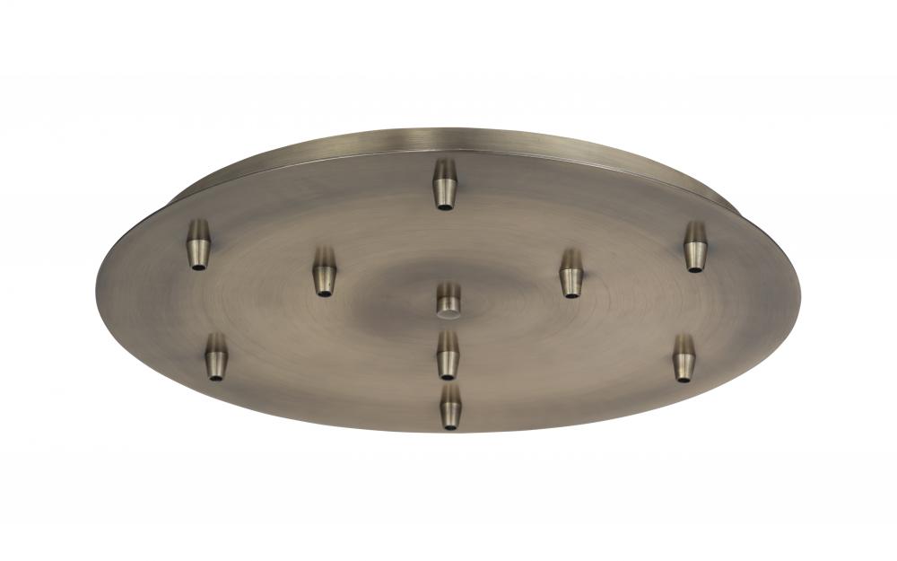 9 Light Round Multi Port Canopy : 33P9K7D : Antique Brass | Pine Grove ...